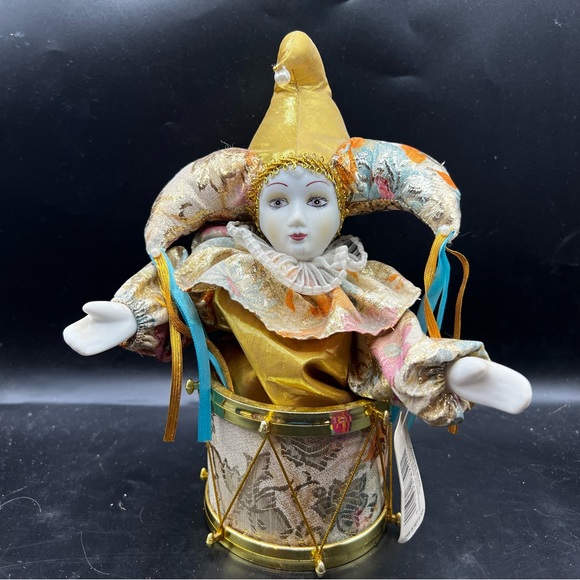 Hooray For Clowns | Accents | Porcelain Jester Clown In Drum Music Box ...